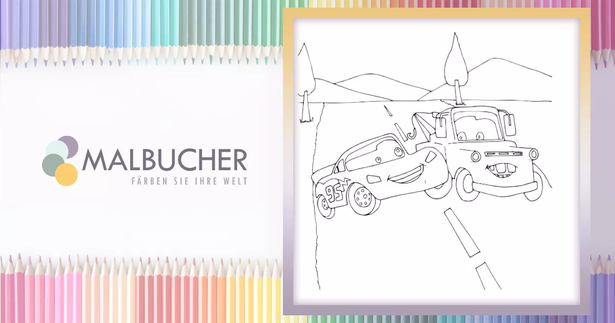 Lightning McQueen und Dock Hudson – Die Autos – Malbucher.de